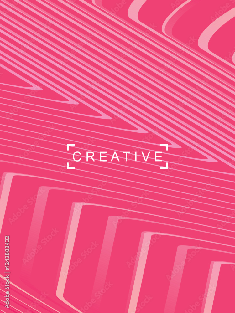 Abstract futuristic pink background with modern design. Realistic 3d ...