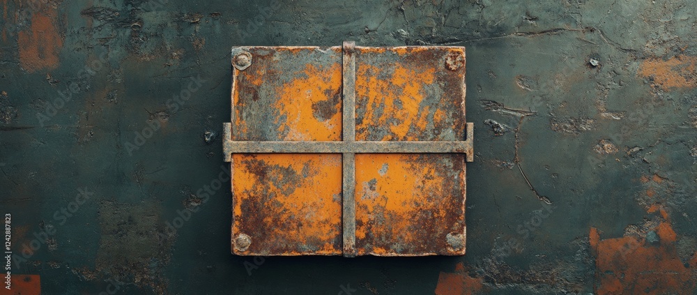 Rusty metal surface with textured patterns creating a vintage ...