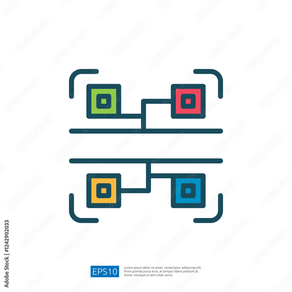 Abstract Colorful Data Analysis Structure With Connected Blocks And ...