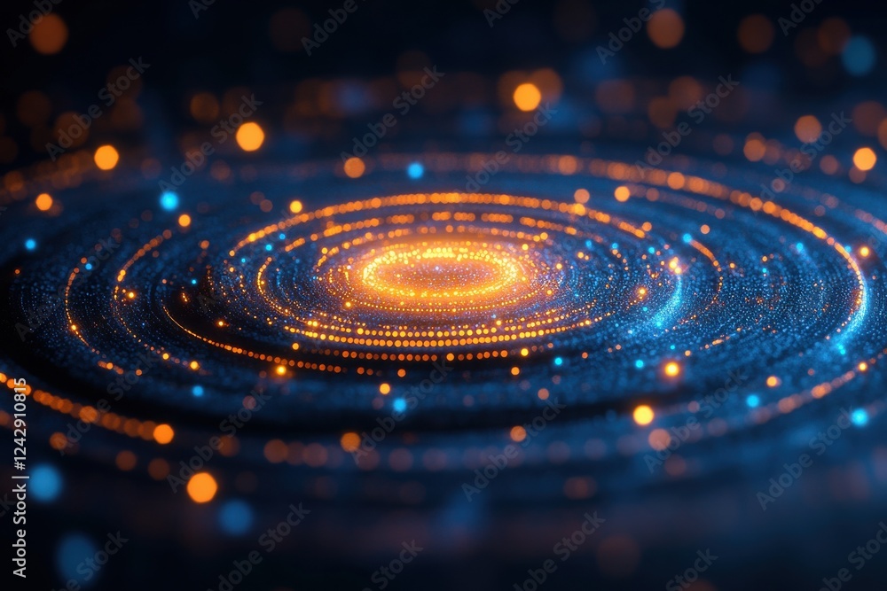 Cosmic Harmony: Futuristic Digital Illustration of Interstellar ...