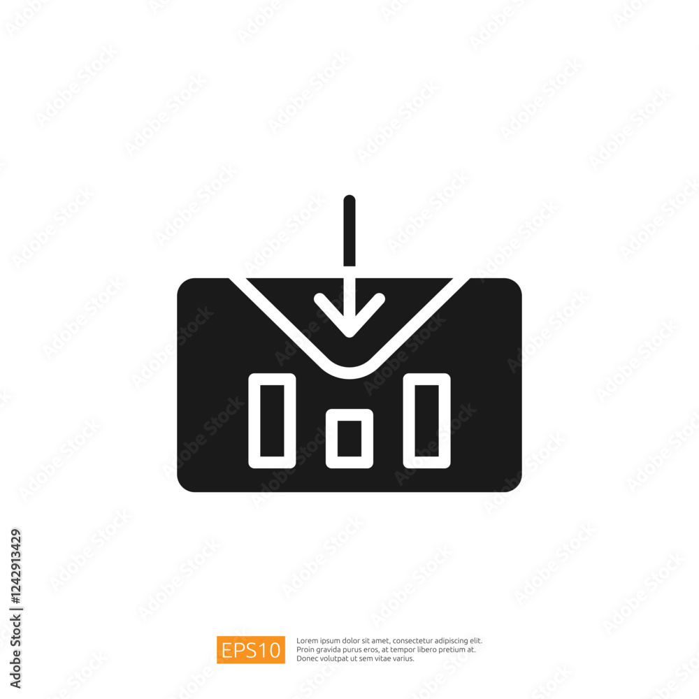 Data Analyst Concept Representing Workflow With Download Icon For Data ...