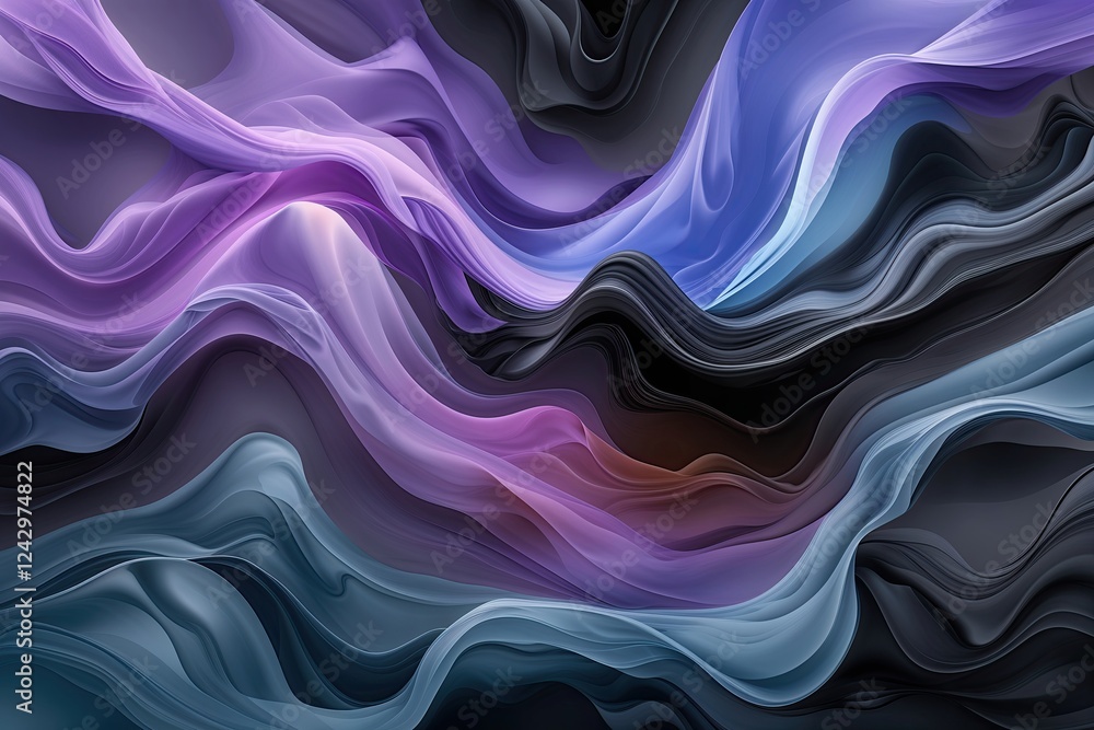 Colorful Fusions of Periwinkle and Charcoal with Flowing Gradients and ...