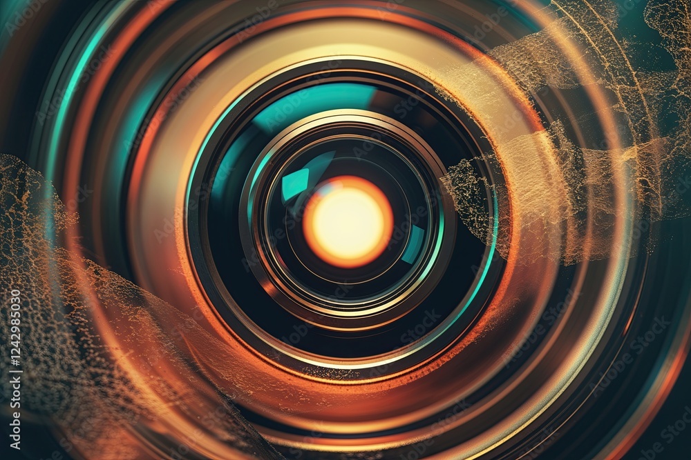 Lens Enigmatic Light Glow with Textured Film Grain Overlay in Vintage ...