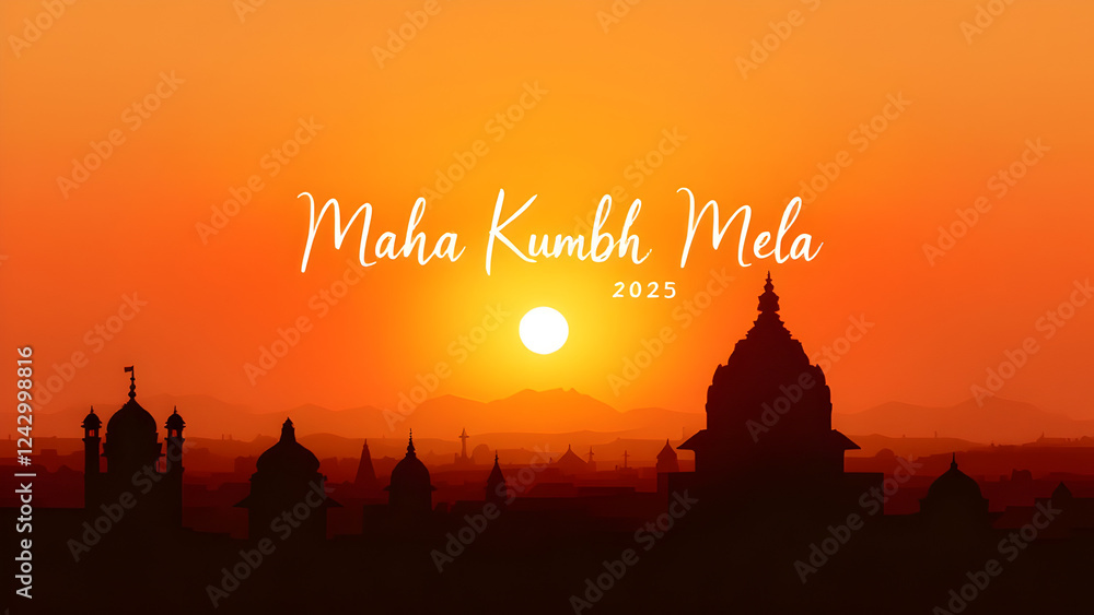 illustration of Sadhu saint of India for grand festival and Hindi text ...