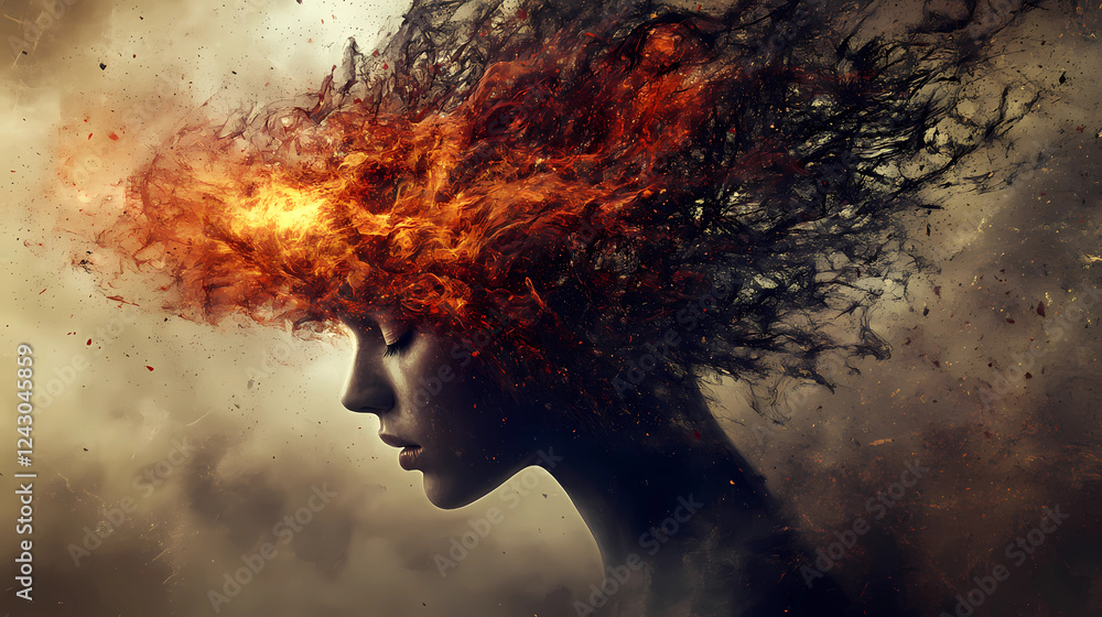 illustration of annual collective mind concept art, exploding mind ...