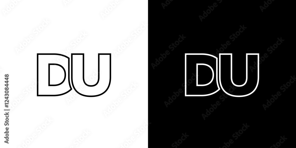Letter D and U, DU logo design template. Minimal monogram initial based ...