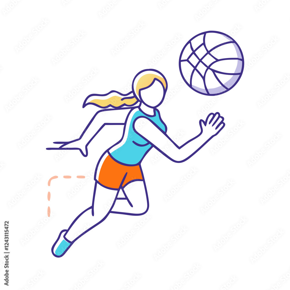 netball icon, netball vector illustration-simple illustration of ...