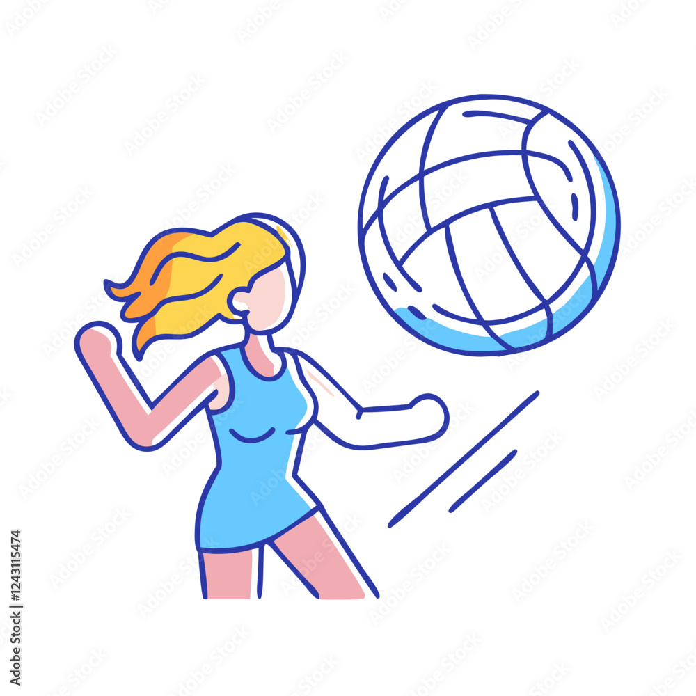 netball icon, netball vector illustration-simple illustration of ...