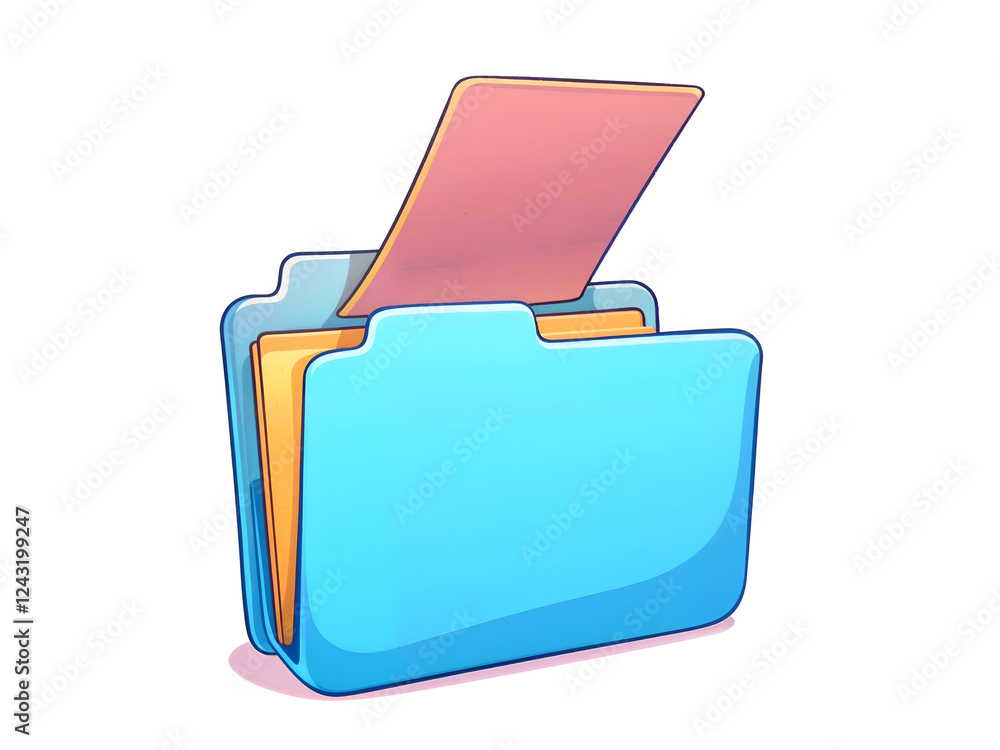 Bright and colorful open file folder icon, symbolizing organization and ...