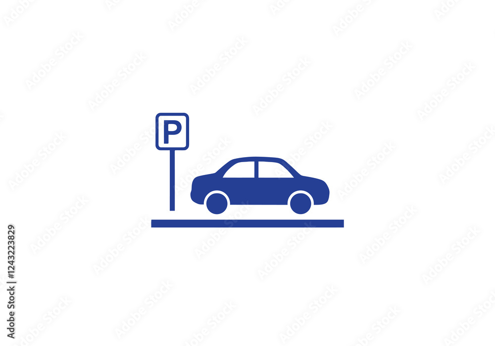 Car Parking Clip Art. This image shows a car parked beside a parking ...