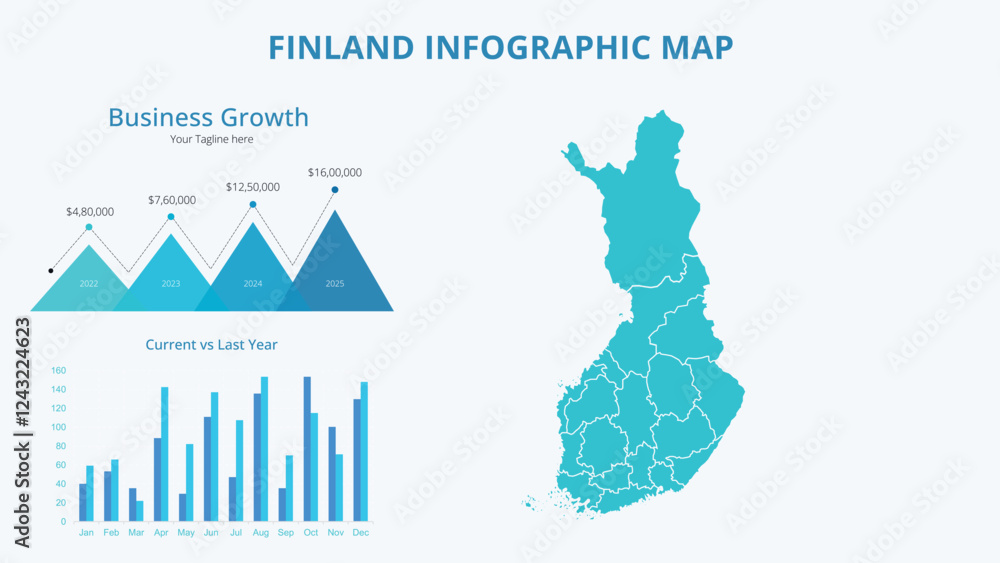 Стоковое векторное изображение «Business Growth Infographic Map of ...