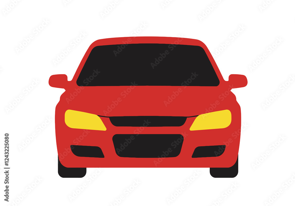 Clip Art Automotive. This image shows a red car from the front view ...