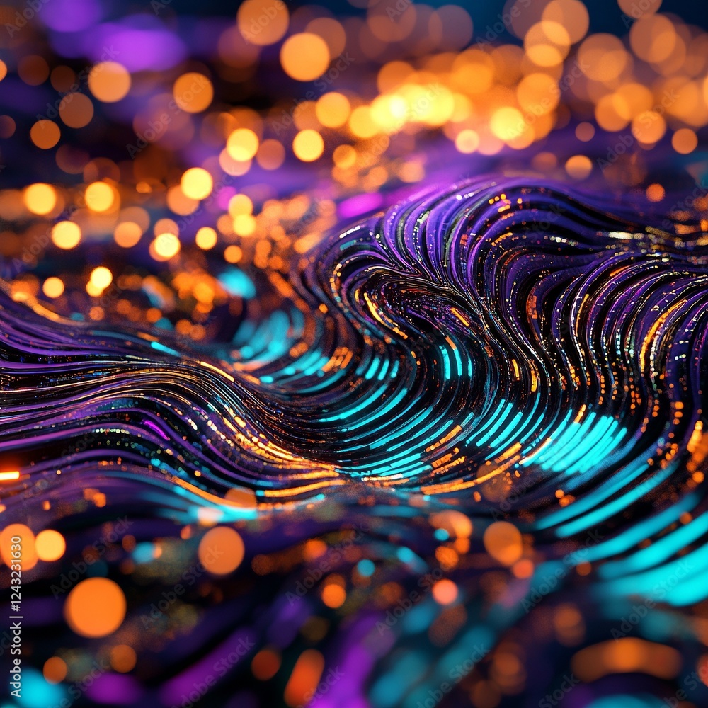 psychedelic interpretation of AI processing dreams, visualized as vivid ...