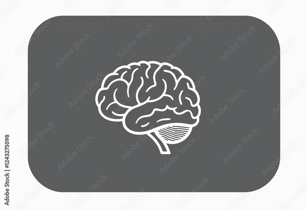 Brain Structure Map Logo, Minimalist Design, Modern Icon, Sleek Outline ...