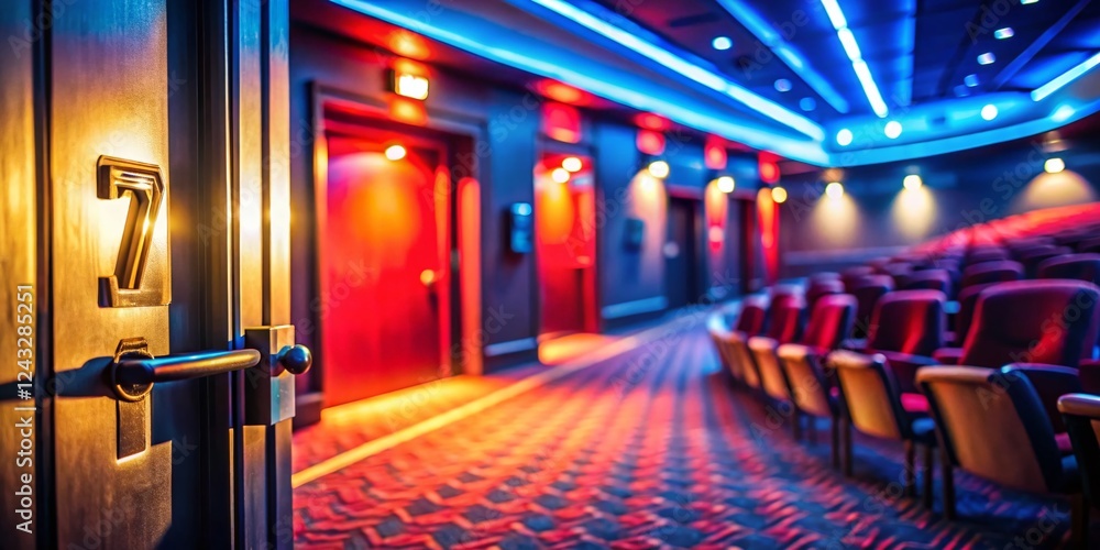 Cinema Hall Number Sign, Deep Focus, Movie Theater Entrance, Numbered ...