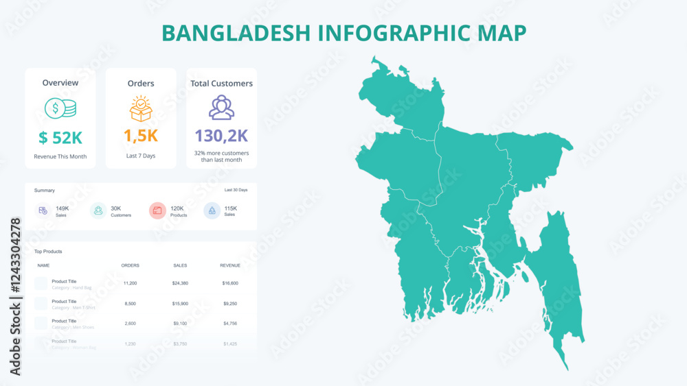 Стоковое векторное изображение «Business Growth Infographic Map of ...