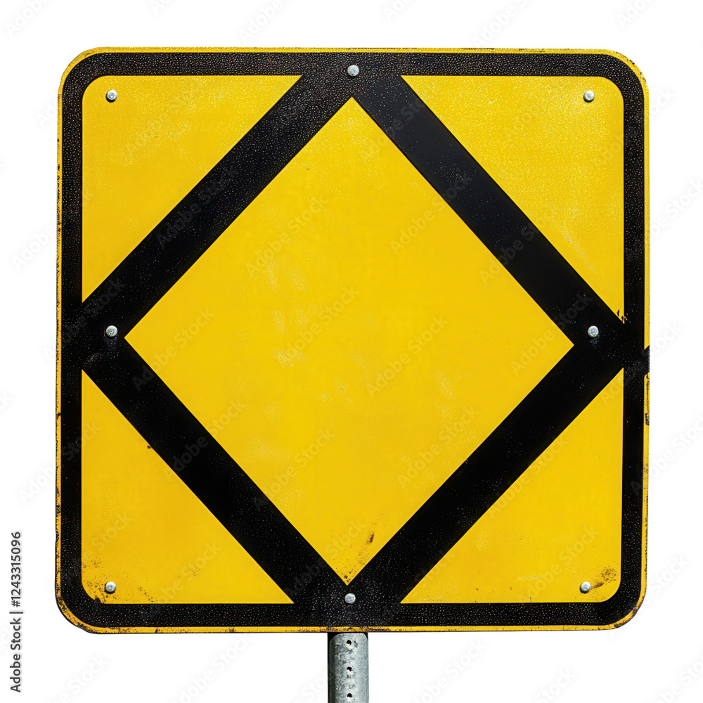 Blank traffic sign, bold black border, transparent background ...