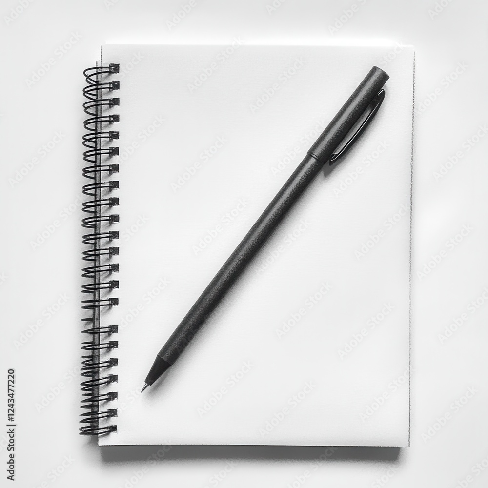 Detailed business proposal features a spiral-bound notebook and a pen ...