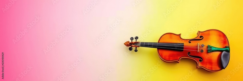 violin with rainbow clef on colored background, chromatic scale pattern ...