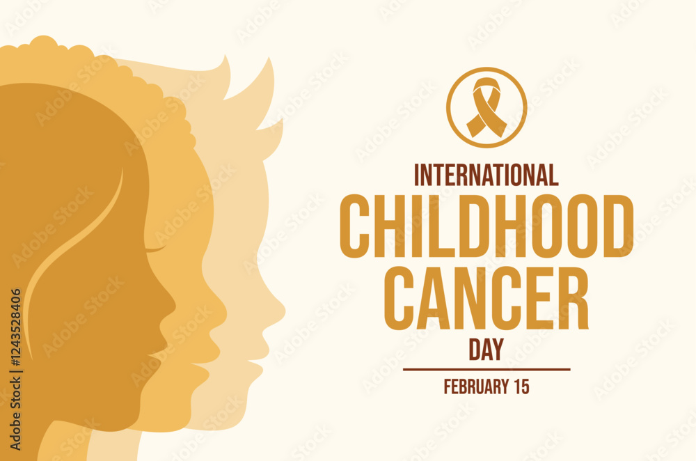 International Childhood Cancer Day poster vector illustration. Child ...