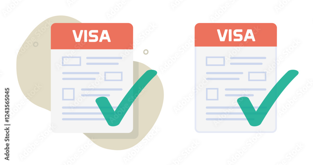 Visa application document form filled valid icon vector modern graphic ...