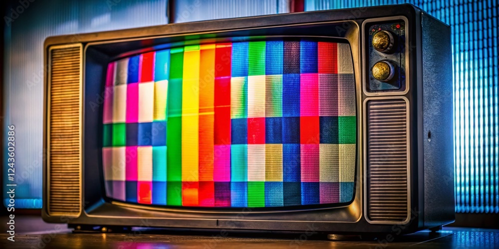 Retro CRT TV Screen Flickering Static Noise Weak Signal Analog Color ...