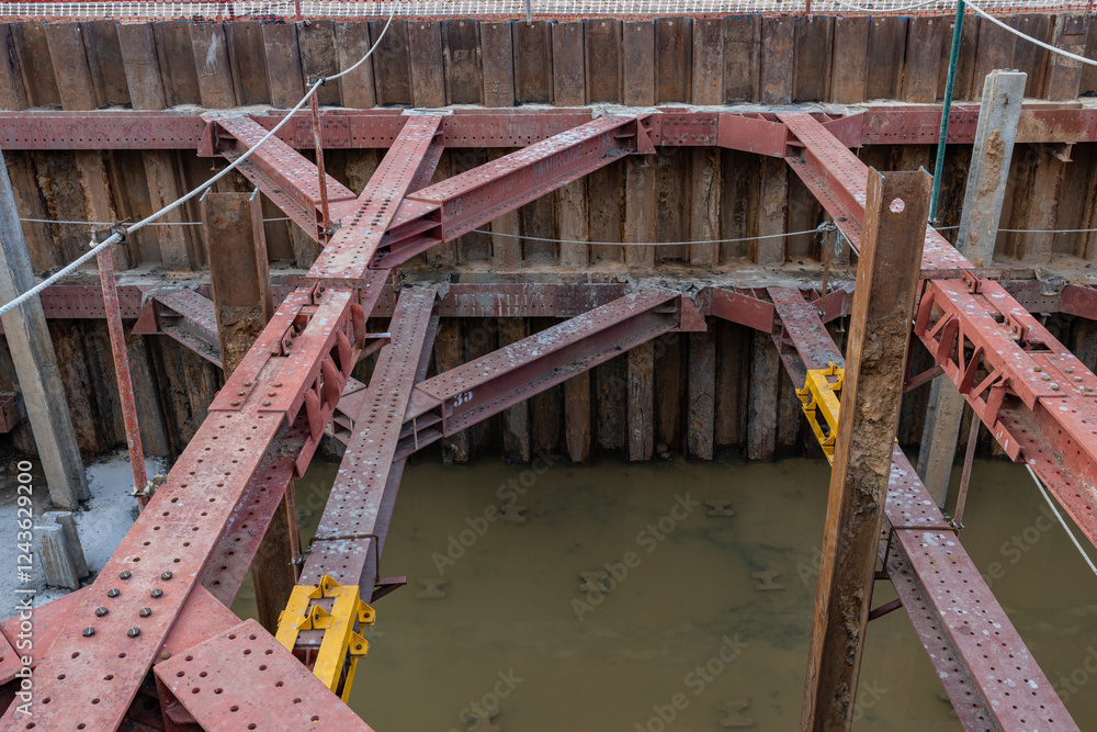 Structural system to prevent soil collapse by sheet pile and soil ...