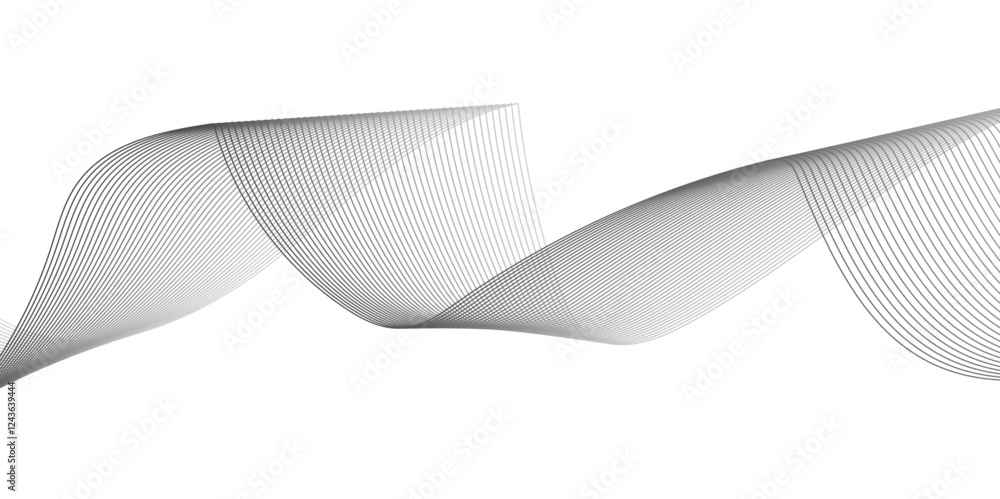 Dynamic minimal smoke sound line. Abstract glowing white blend line ...