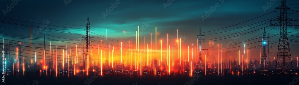 Power usage bar graph showing an upward trend, illustrating the ...