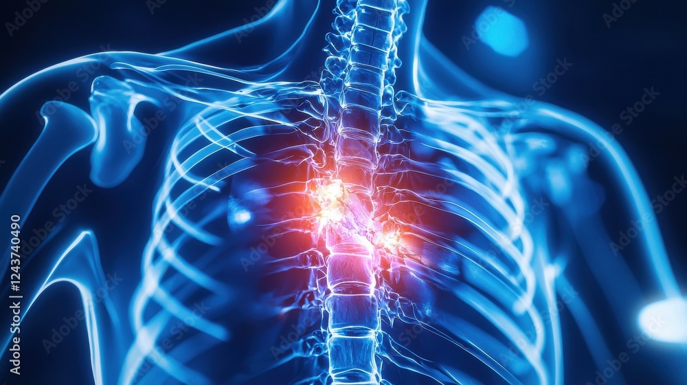 MRI displaying sternum fractures after blunt force trauma Stock Photo ...