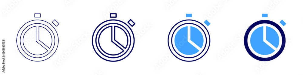 Time tracking icon in 4 different styles. Thin Line, Line, Bold, and ...