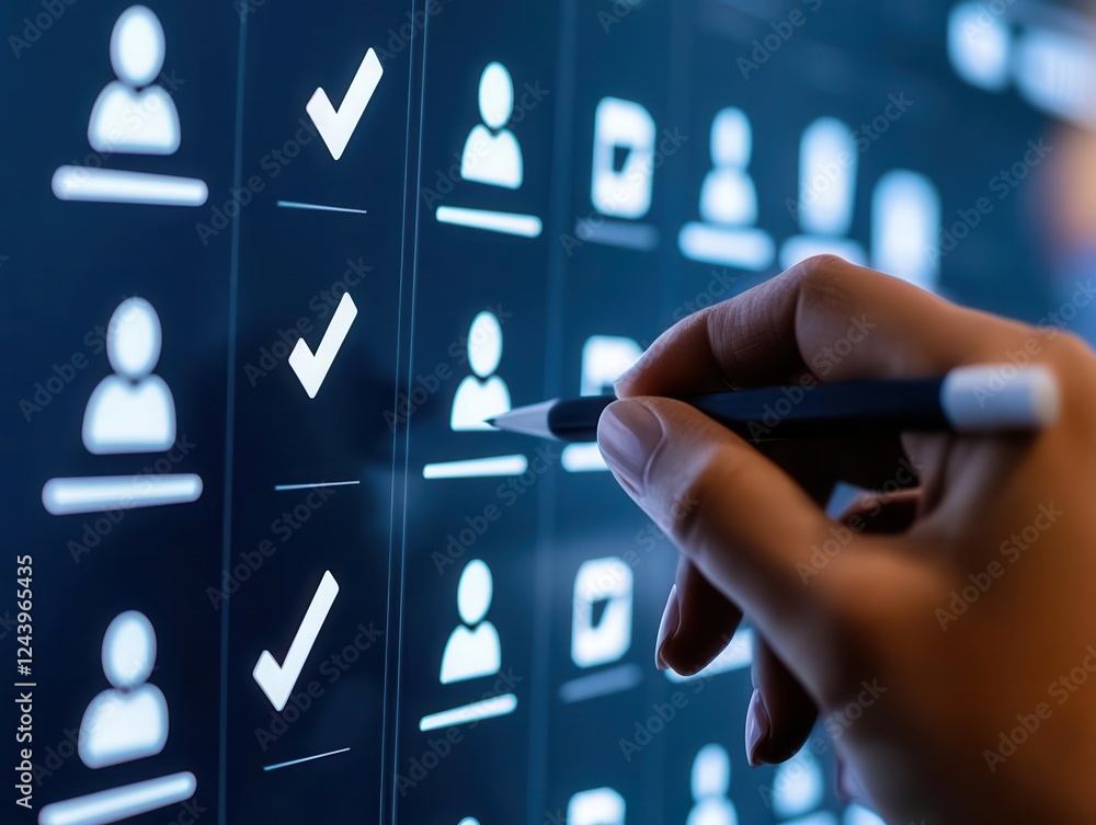 A teacher conducting an online quiz through an LMS with realtime ...