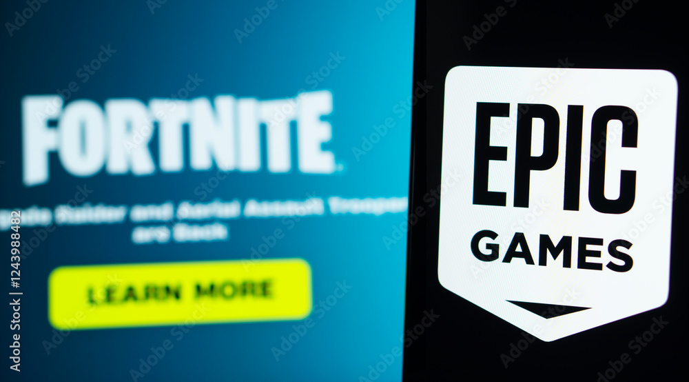Dhaka, Bangladesh- 05 Feb 2025: Epic games logo is visible on ...