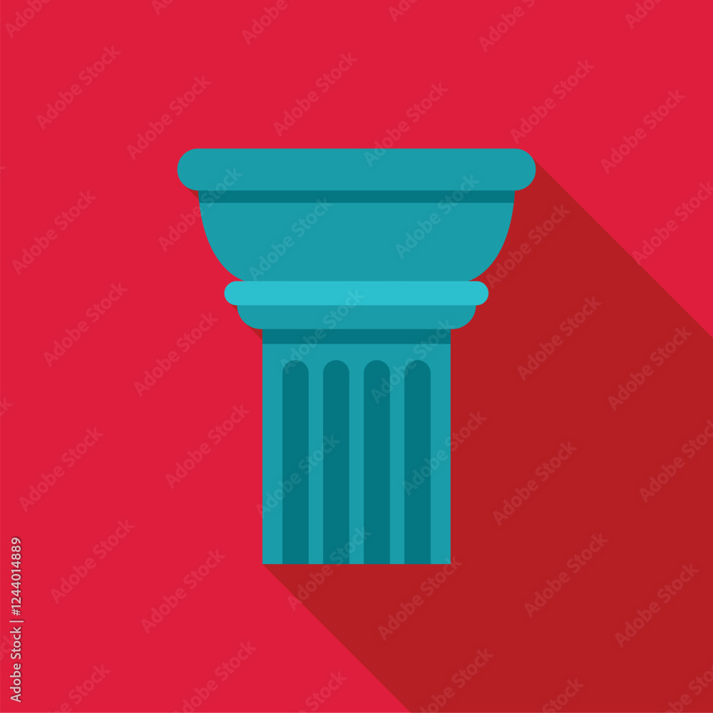 Architectural column in flat design style, evoking classical ...