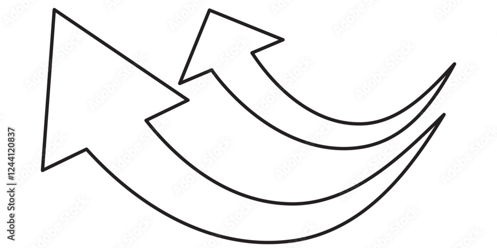 Print Curved arrow icons. curved arrows set. arrow symbol collection ...