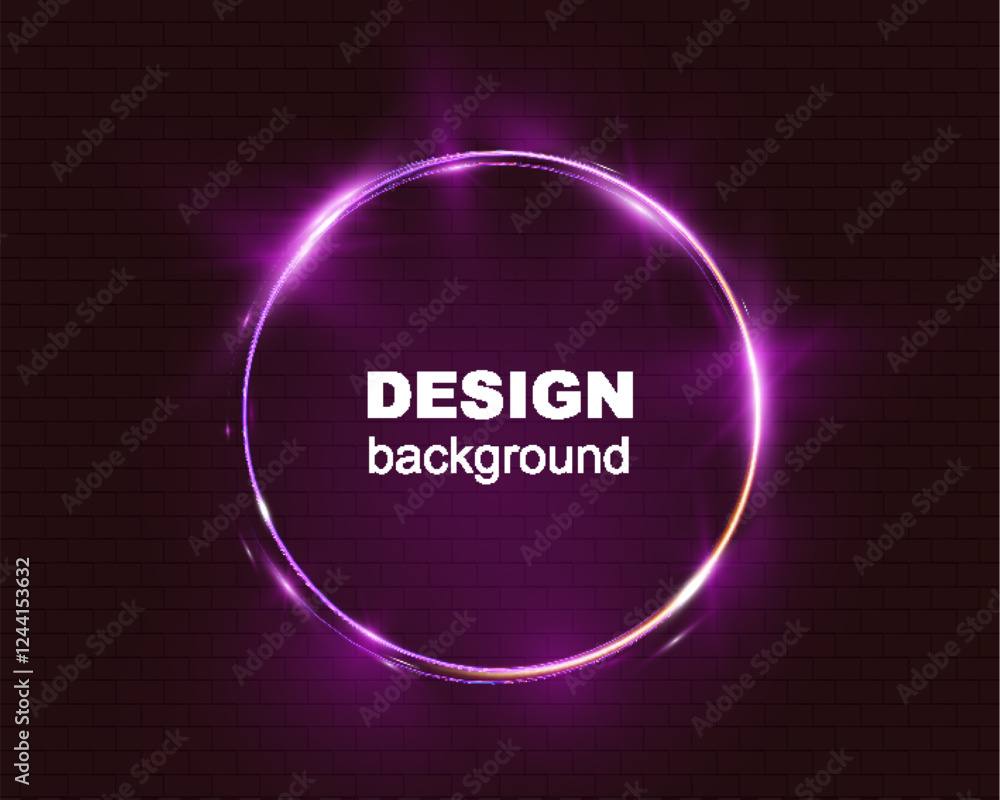 Purple neon glowing circle on dark background, featuring a circle ...