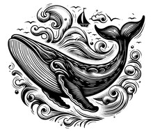 Breaching Whale Art Print Free Stock Photo - Public Domain Pictures
