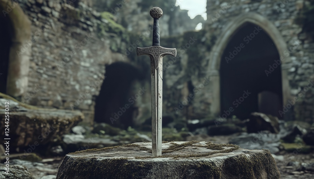 The Legendary Excalibur Sword In The Ancient Ured Stone: A Famous ...