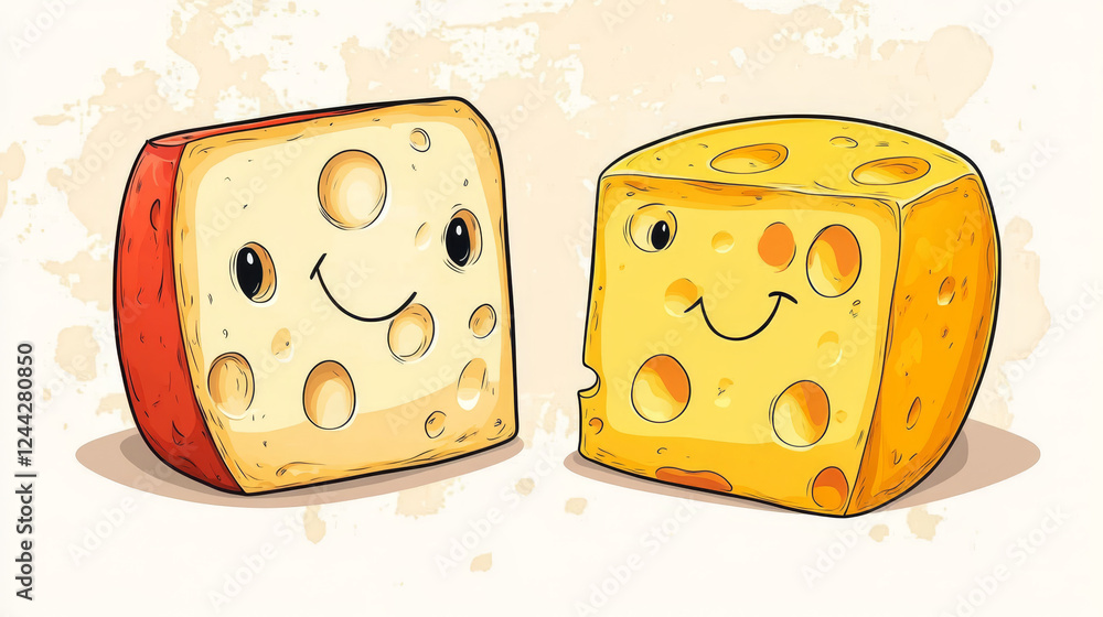 Stock-Illustration „Cartoon maasdam, emmental cheese I spy game ...