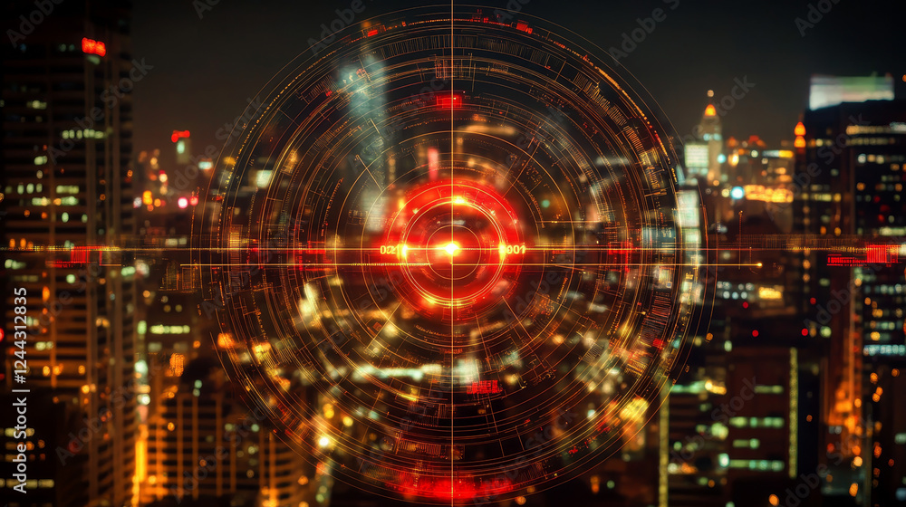 HUD aim control frame interface, futuristic target screen, vector dashboard background. HUD ...