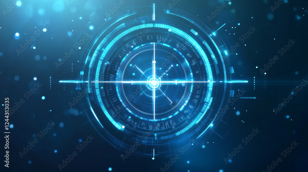 HUD aim control frame interface, futuristic target screen, vector ...