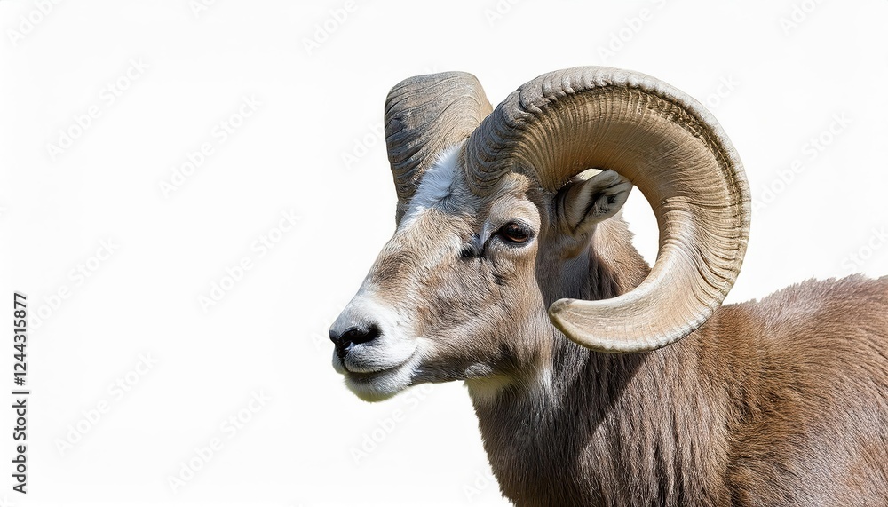 Striking Portrait of a Full Curl Dall Ram Against a Majestic Alpine ...