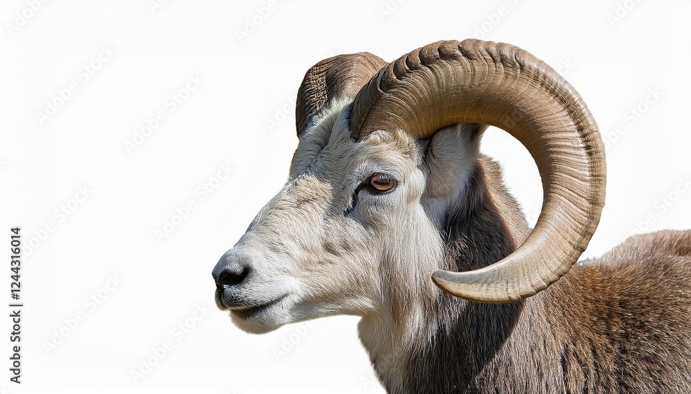 Striking Portrayal of a Dall Ram with Curled Horns Against the Majestic ...