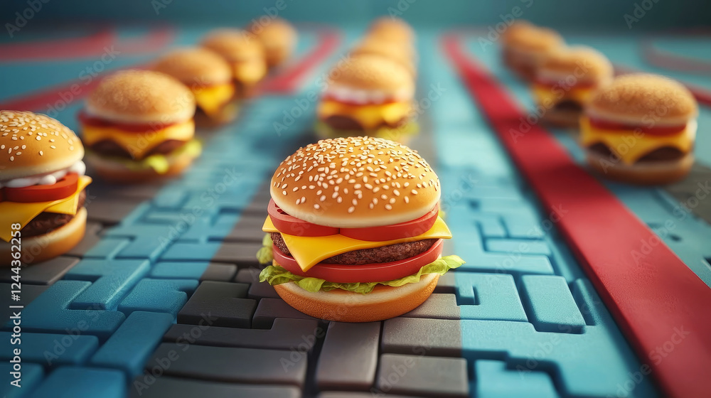 Cartoon fast food sportsman characters on running track. Crossword quiz ...