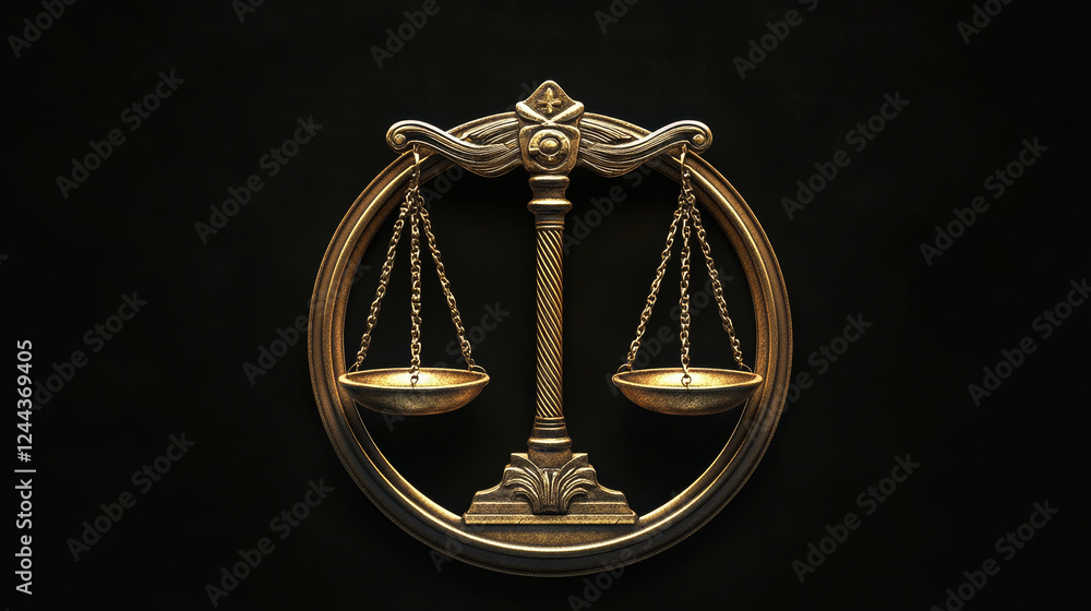 Notary, justice and legals service icon of justice scales for lawyer ...