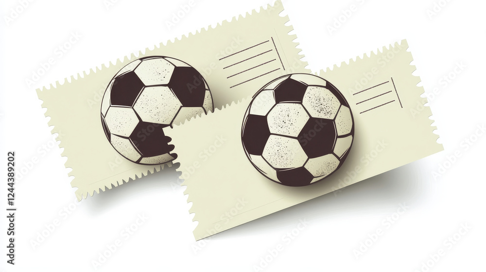 Football, soccer game admit tickets. Sport competition cup, football ...