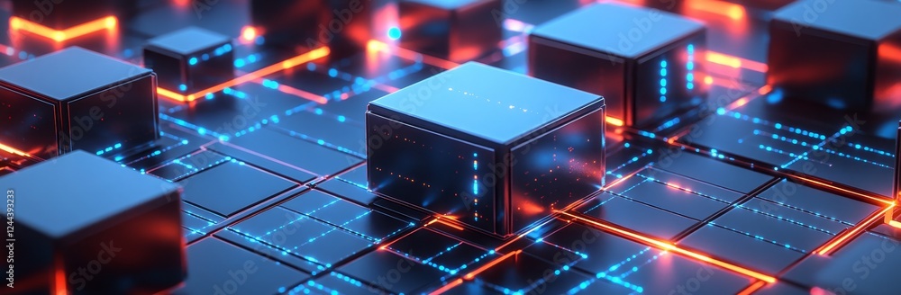 Future tech is personified by an abstract LED light incorporating glare ...