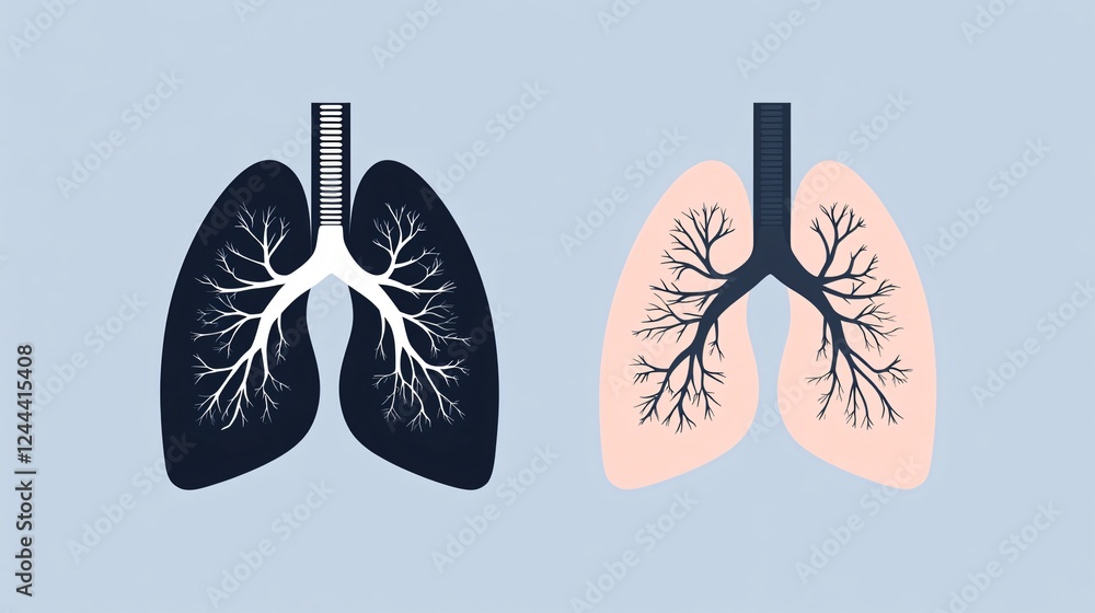 Human Lungs Icon: A Detailed Representation of the Respiratory System's ...