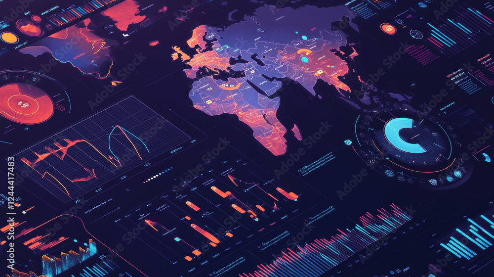 Infographic graph and element design. Bar graph, pie chart and step ...