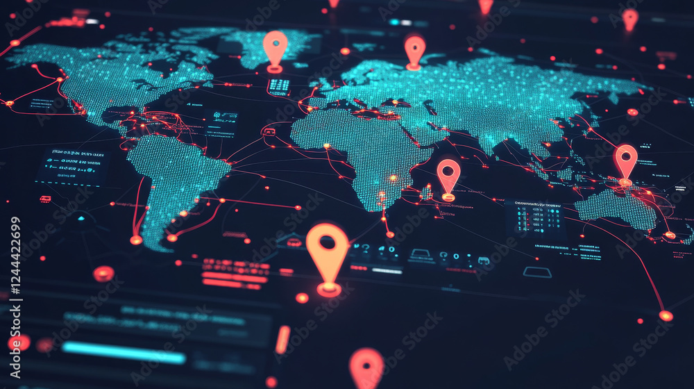 Traffic and transportation vector infographics. World map with pie ...